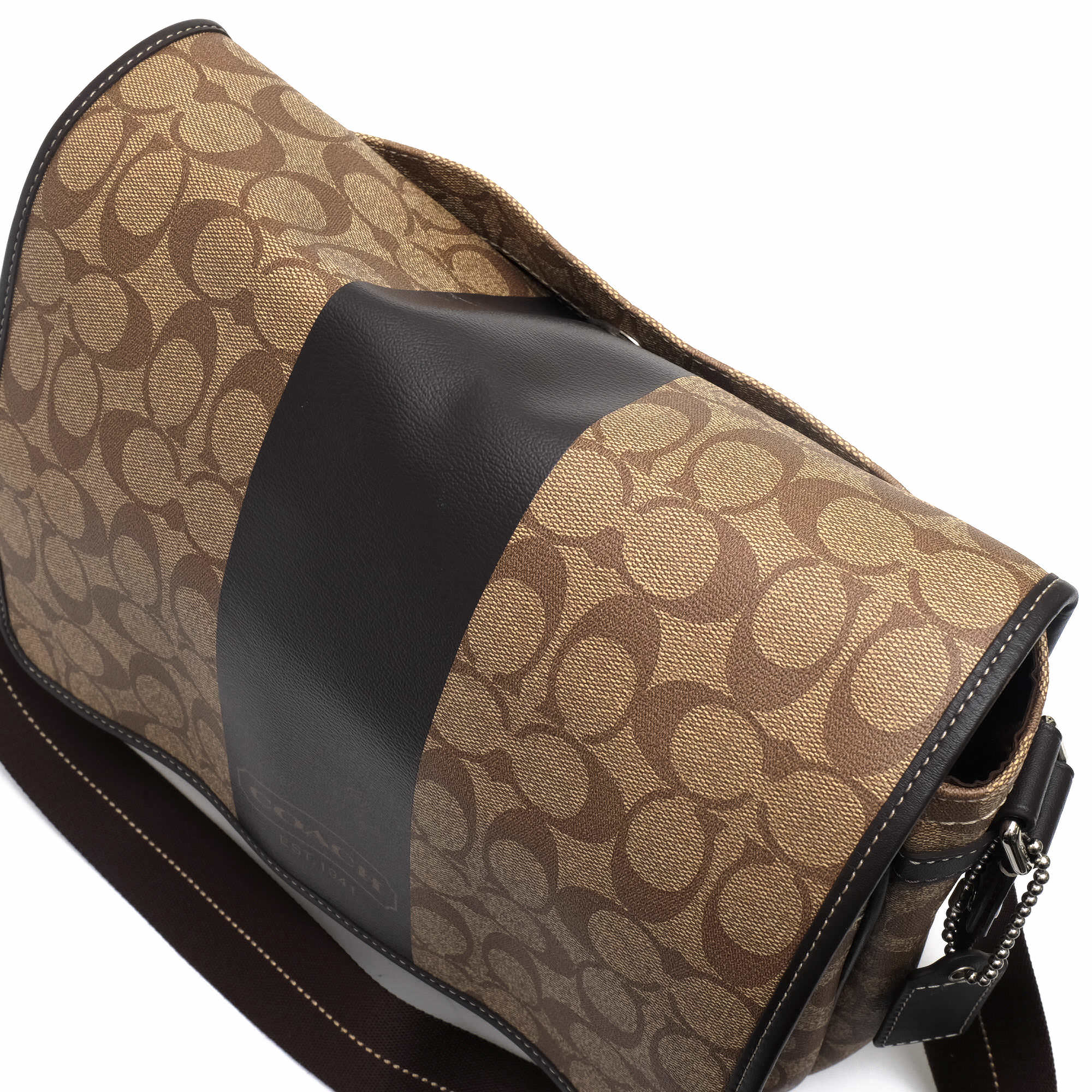 COACH コーチ バッグ ショルダーバッグ F70590 HERITAGE STRIPE SIGNATURE SHO BAG シグネチャー柄 ...